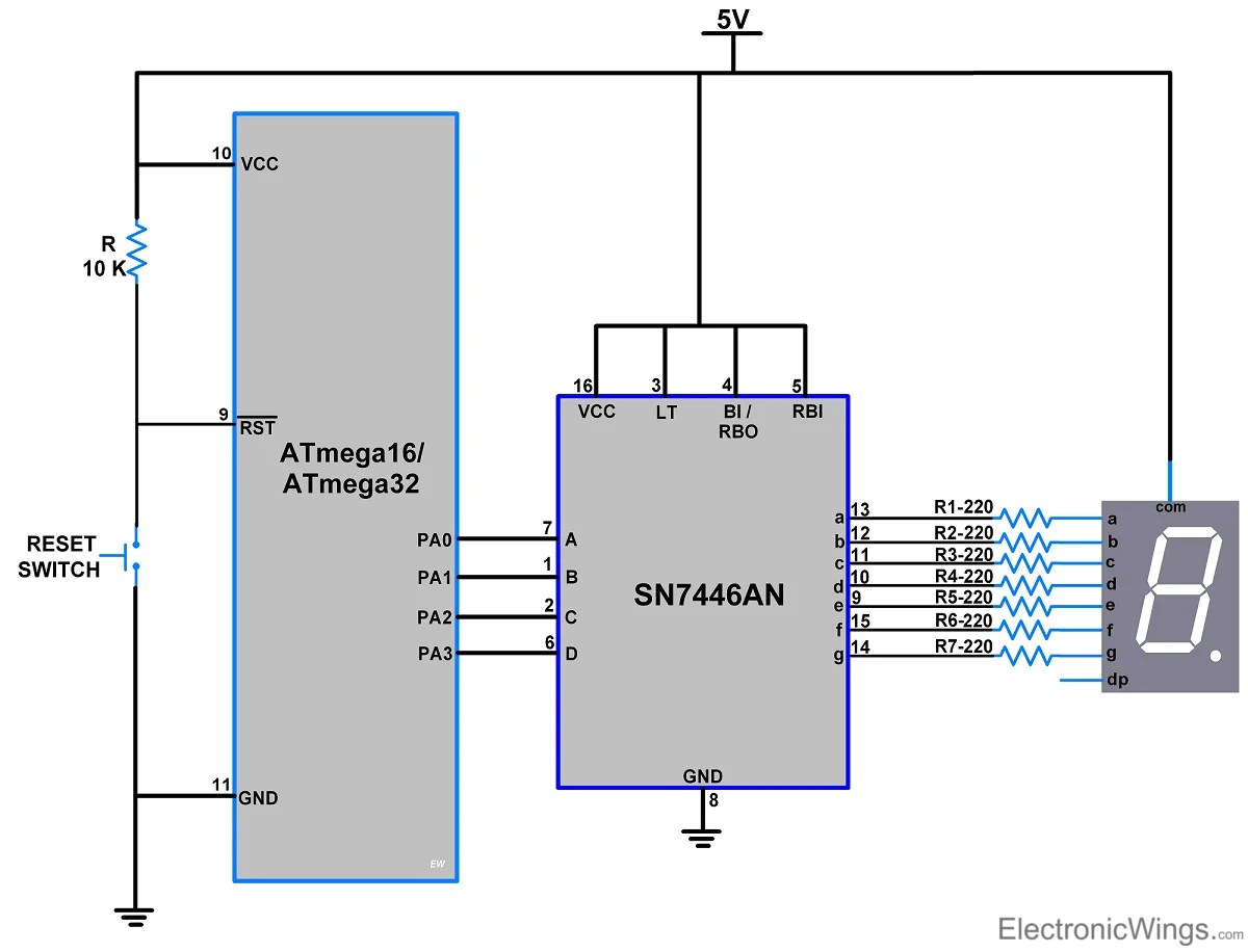 Circuit Diagram 7 Segment Led Display Using 8051 - Circuit Diagram